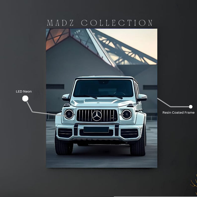 Mercedes AMG G Class Front DRLs White Round Light | Resin Neon Frame ...