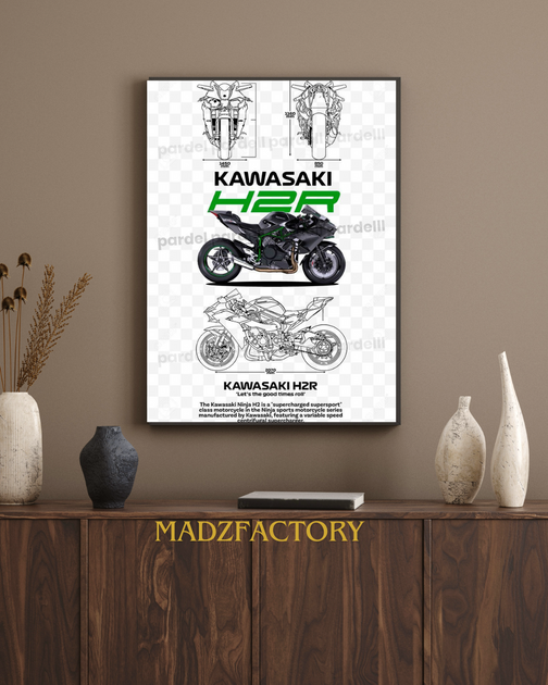 Kawasaki Ninja H2R Bike | AUTOMOBILE | 4K METAL PLATE – MADZ Factory