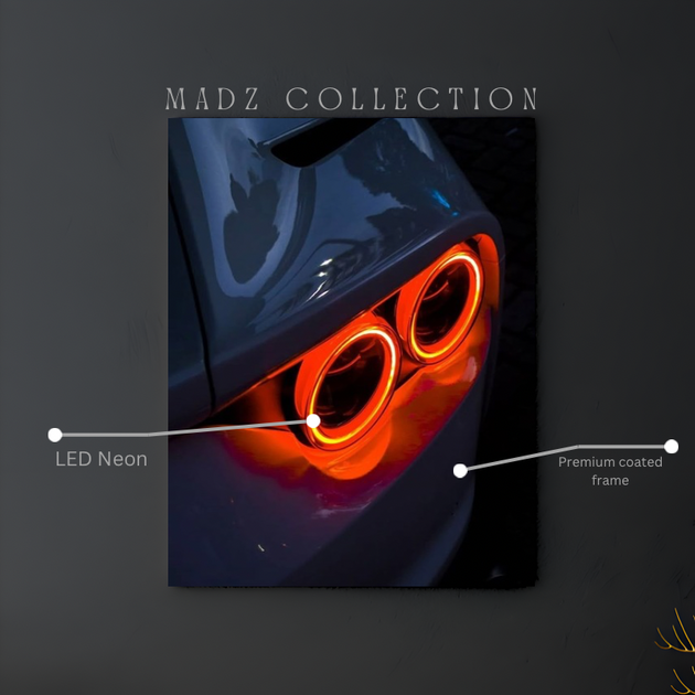 Dodge Challenger Front DRLs Red |Car Neon Poster – MADZ Factory