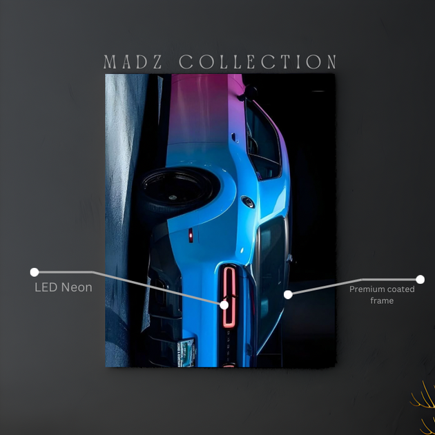 Dodge Challenger Back Light New |Car Neon Poster – MADZ Factory