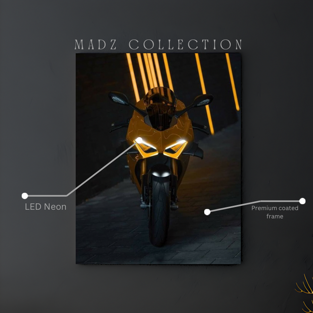 Heavy Bike Front Light |Bike Neon Poster – MADZ Factory