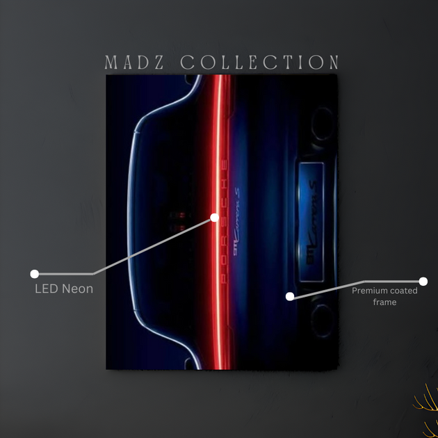 Porsche 911 Premium Backlight |Car Neon Poster – MADZ Factory