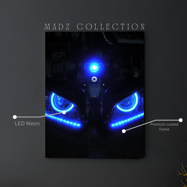 Premium Bike Blue DRLs |Bike Neon Poster – MADZ Factory