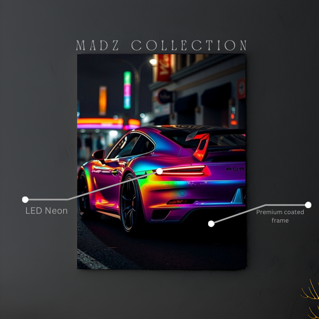Porsche 911 Back Light |Car Neon Poster – MADZ Factory