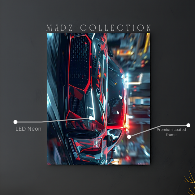 Audi R8 DRL |Car Neon Poster – MADZ Factory